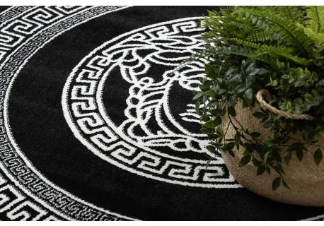 Kulatý koberec HAMPTON Medusa medúza řecký černý velikost kruh 160 cm | krásné koberce cz