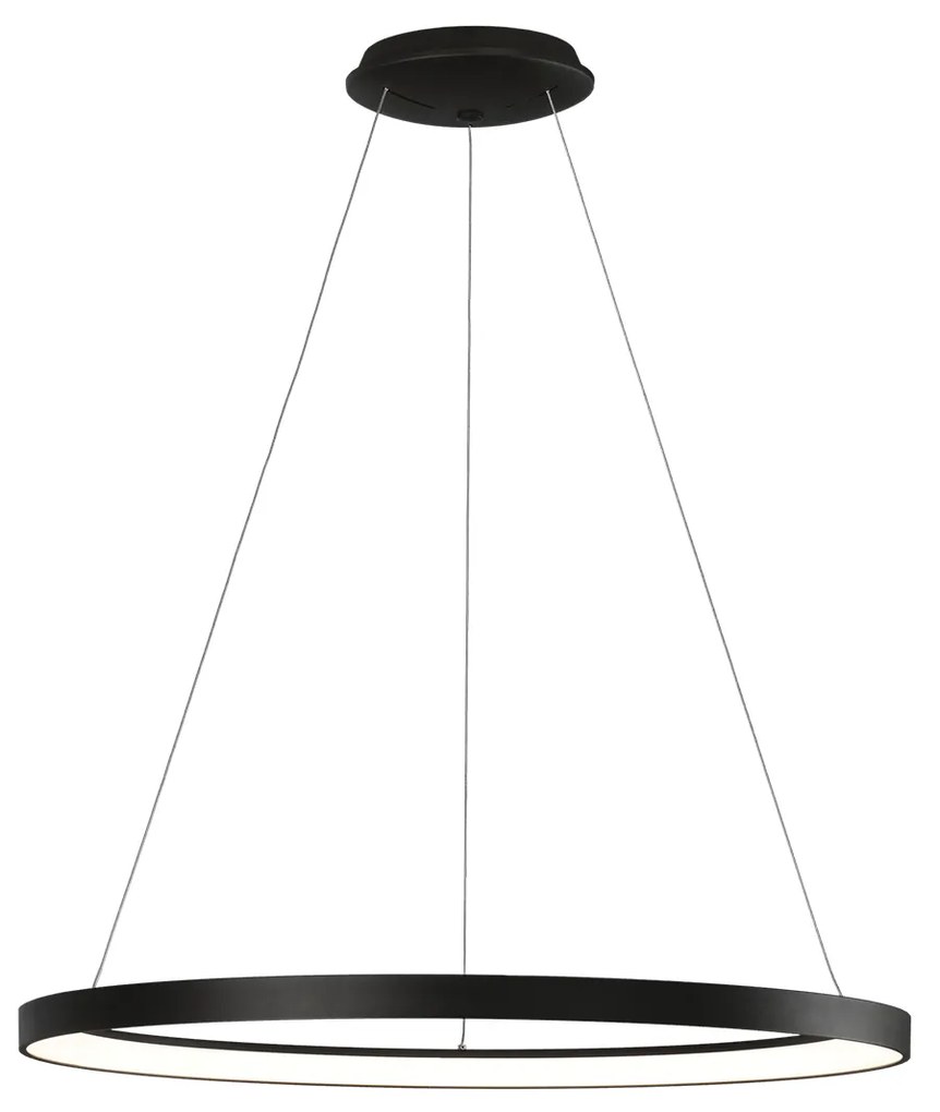 ACB Iluminacion Závěsné LED svítidlo GRACE, ⌀ 58 cm, 50W, CRI90 Barva: Černá, Teplota světla: CCT switch 2700/3000K, Stmívání: Casambi