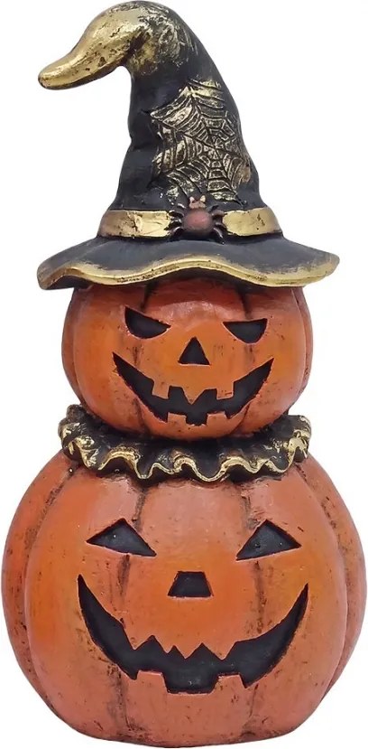 Halloween dekorace dýně s kloboukem - Ø 24*47 cm