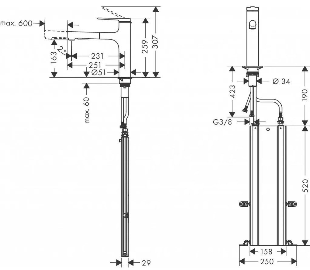 Hansgrohe Zesis M33 - Páková kuchyňská baterie 160, vytahovací sprška, 2jet, sBox, černá matná 74823670