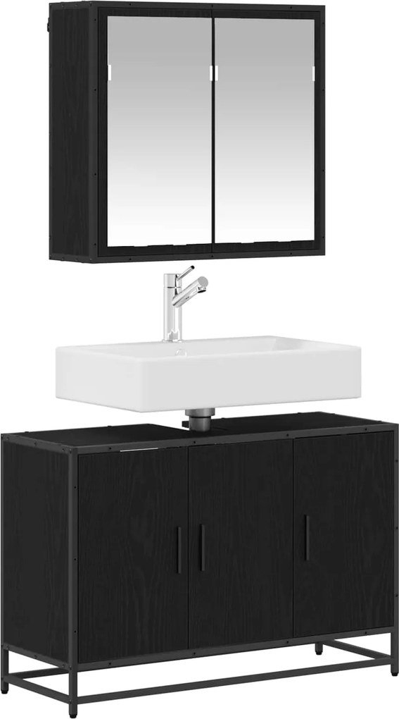 Sada koupelnového nábytku 2 ks Černý dub 90 x 33 x 60 cm 3402359