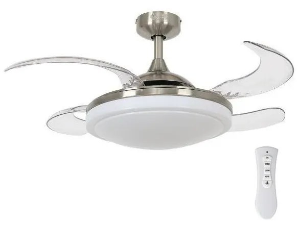 Fanaway FANAWAY 212982- Stropní ventilátor EVORA 2xE27/20W/230V chrom + dálkové ovládání FAN00217