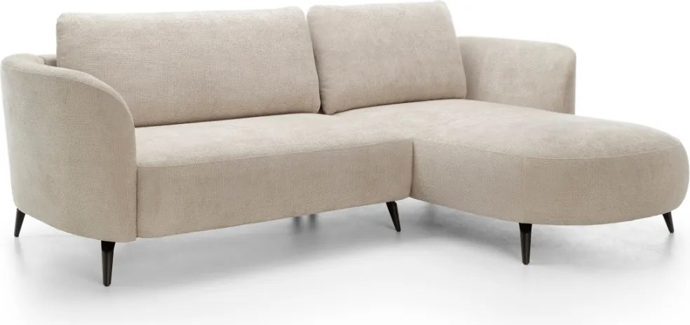 Rozkládací sedací souprava do L ANCONA, 260 cm, s úložným prostorem Roh pohovky: Levý roh, Barva látky: Světle šedá (Flow 16)