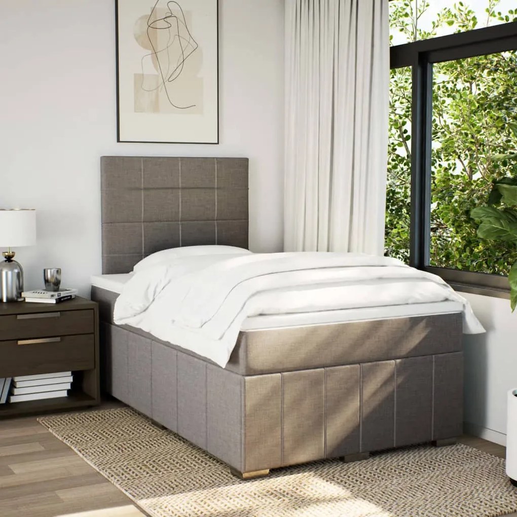 Box spring postel s matrací taupe 120x190 cm textil 3293911