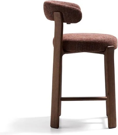 Hnědá/v tmavě přírodní barvě barová židle z jasanového dřeva (výška sedáku 65 cm) Granite – Kave Home