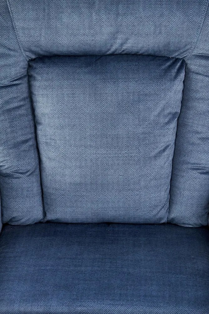 Relaxační polohovací TV křeslo ušák BARD — látka, modrá