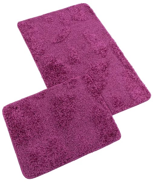 Bellatex koupelnové předložky BANYSILVER bez výkroje sada 60x100, 60x50 cm Fuchsiová