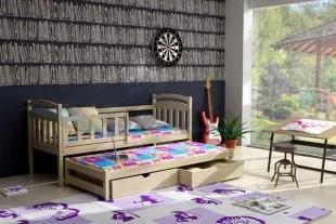 Vomaks Dětská postel s výsuvnou přistýlkou DPV 008 200 cm x 90 cm Bezbarvý ekologický lak