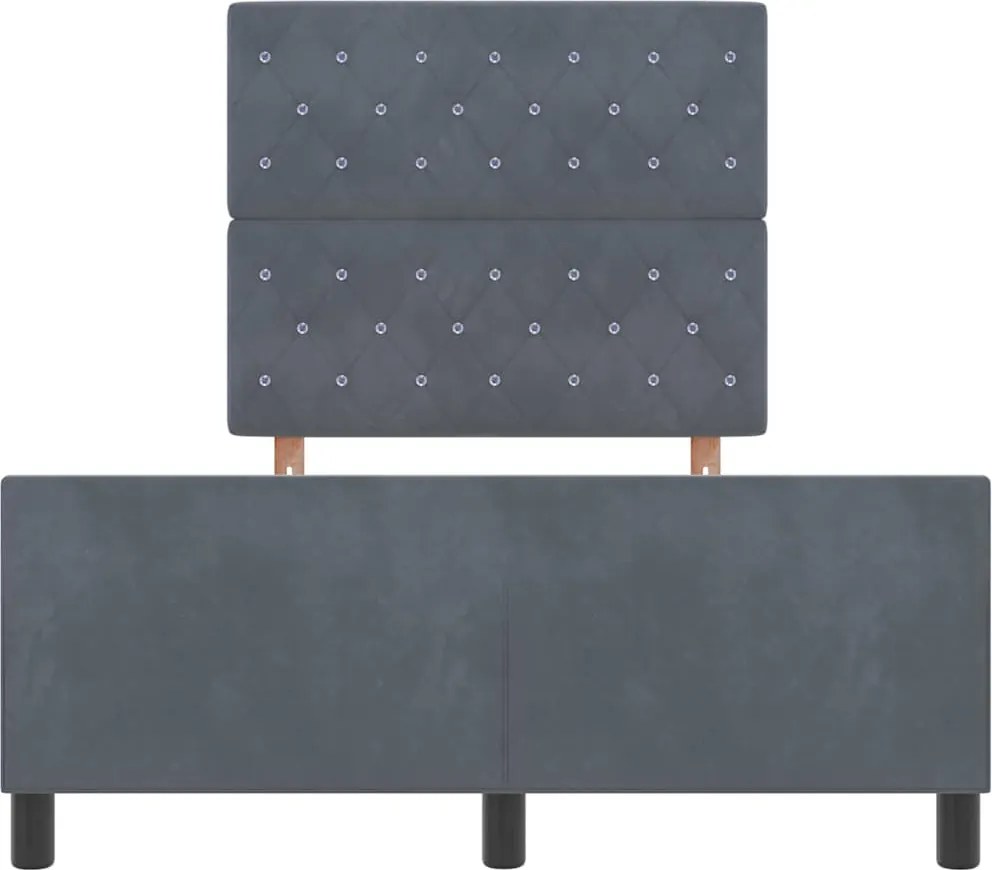 Postel s boxspringem s čelo Tmavě šedá 120 x 200 cm samet 3344868
