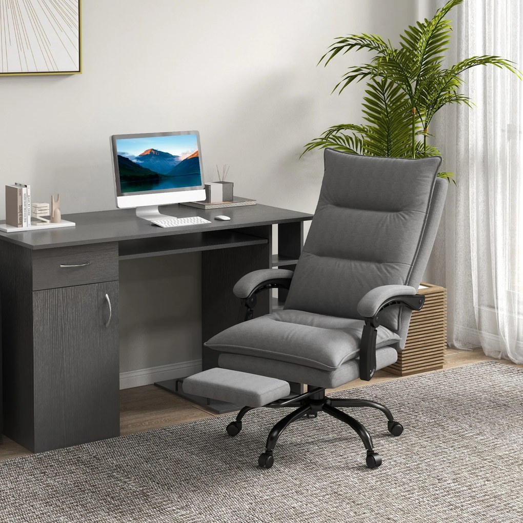 Kancelářská židle Vinsetto s masážní funkcí, výškově nastavitelná kancelářská židle, ergonomická židle k PC v tmavě šedé barvě pro pohodlí v kanceláři