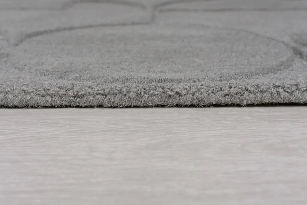 Flair Rugs, Kusový koberec Moderno Gigi Grey kruh, 160x160 (průměr) kruh, šedá, ložnice