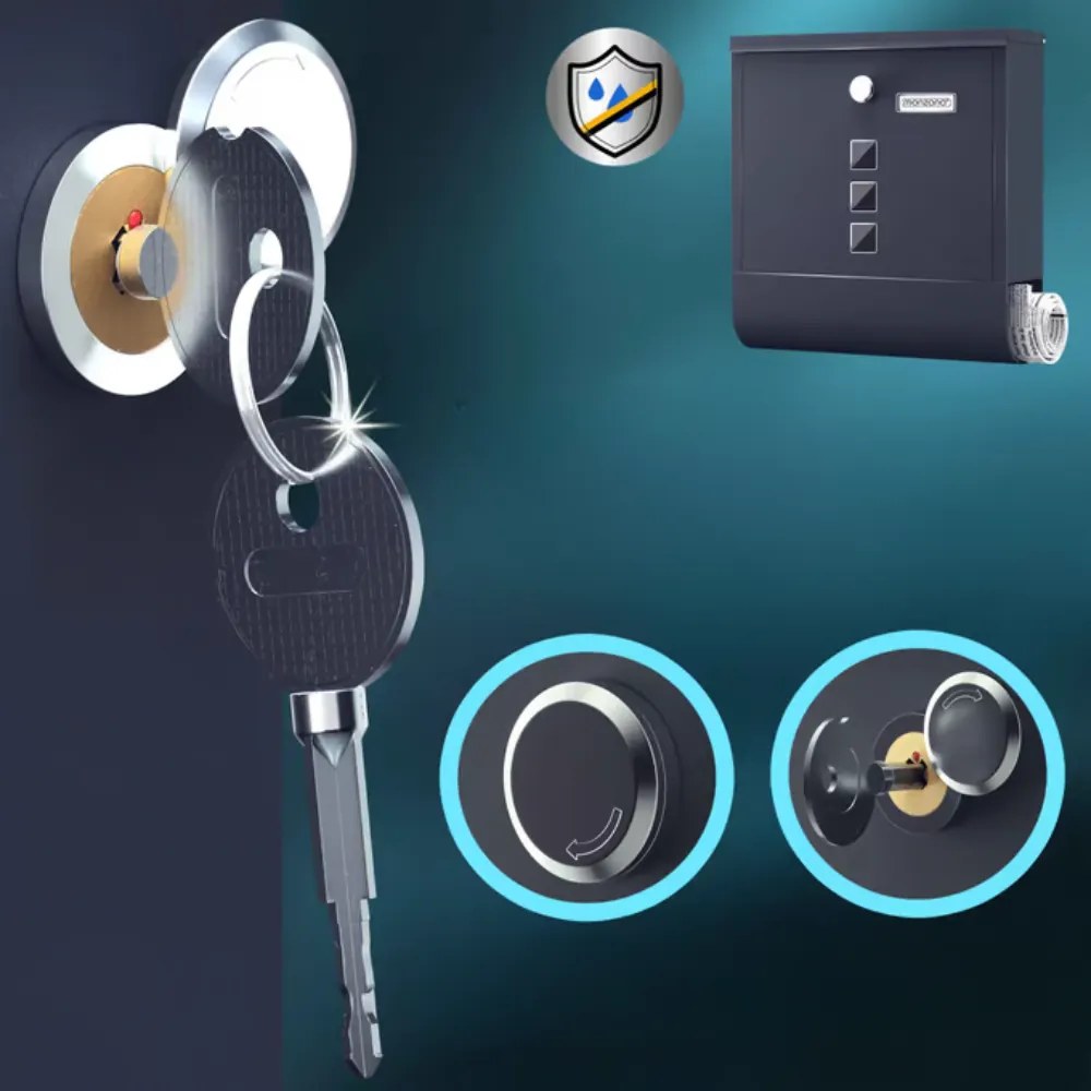 Monzana Poštovní schránka s válcem na noviny POST, 30,5x10x33,5cm, antracitová