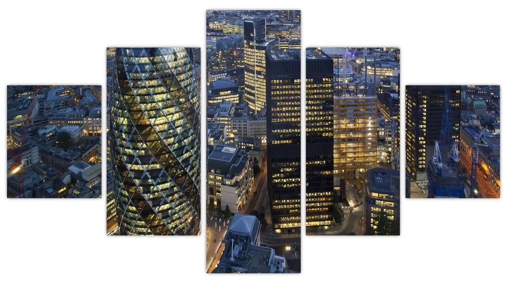 Obraz - Večerní panorama Londýna (125x70 cm)