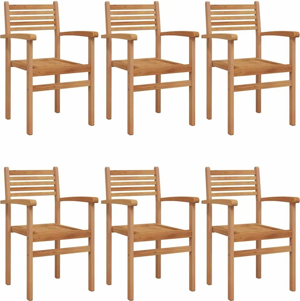 Židle 6 ks Hnědá Pevné teakové dřevo 3375764