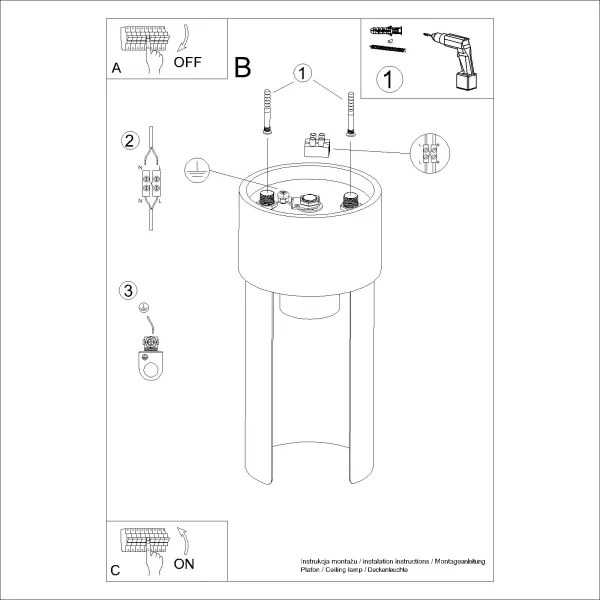 Sollux SL.1673 - Stropní svítidlo FLASH 1xE27/15W/230V bílá