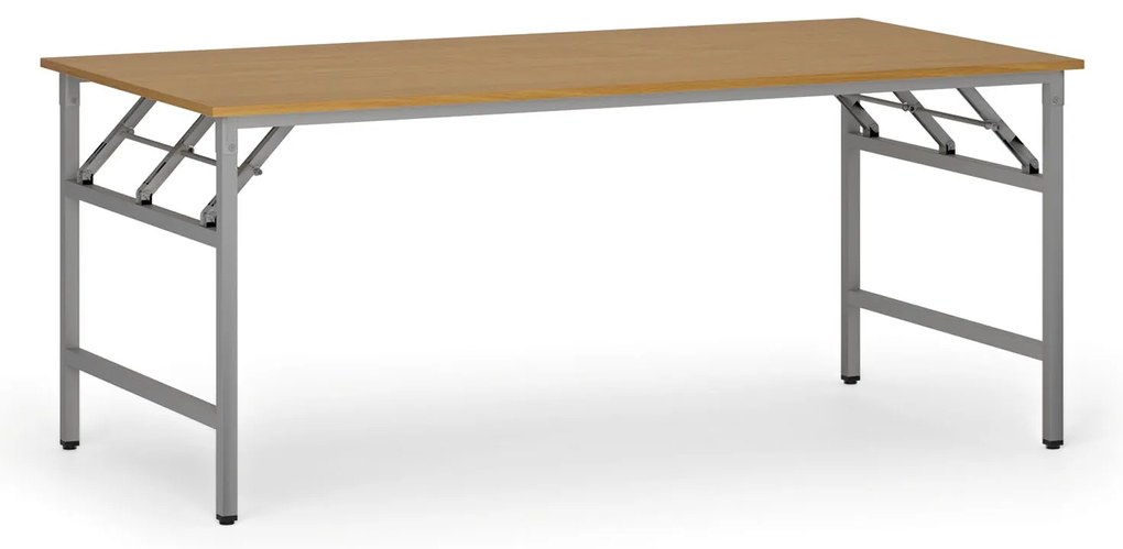 Konferenční stůl FAST READY, 180x90 cm, šedostříbrná podnož, buk