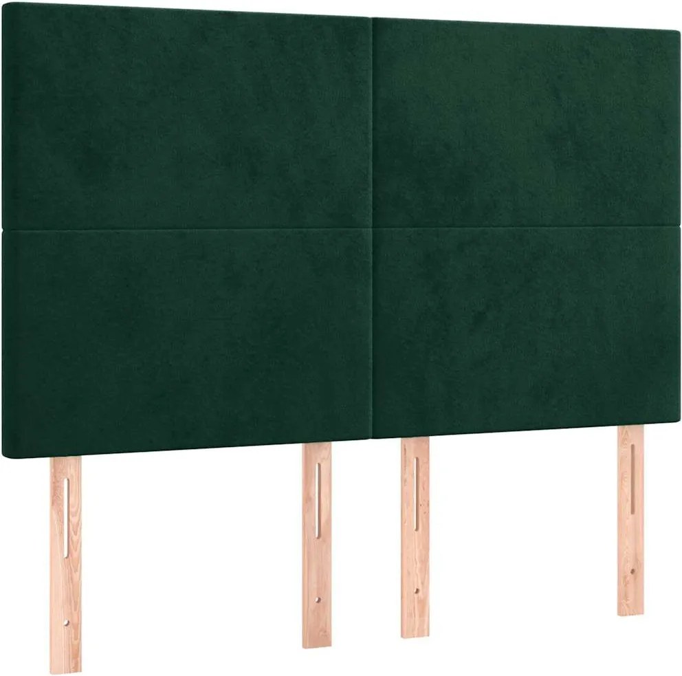Čelo postele tmavě zelené 144x5x118/128 cm sametové 3116103
