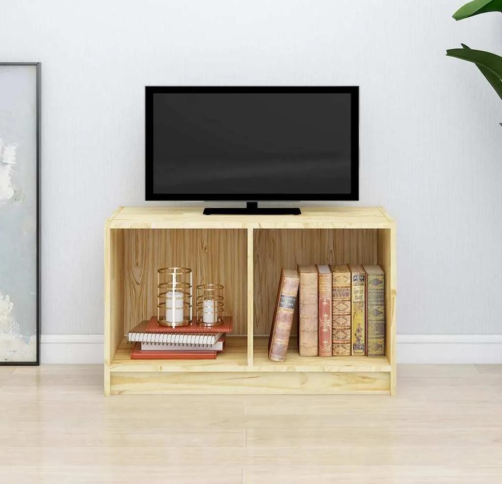 vidaXL TV stolek 70 x 33 x 42 cm masivní borové dřevo [809946] Barva: Černá