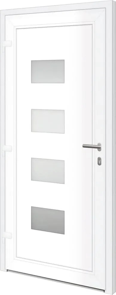 Vchodové dveře bílé 100 x 210 cm hliník a PVC 3157066