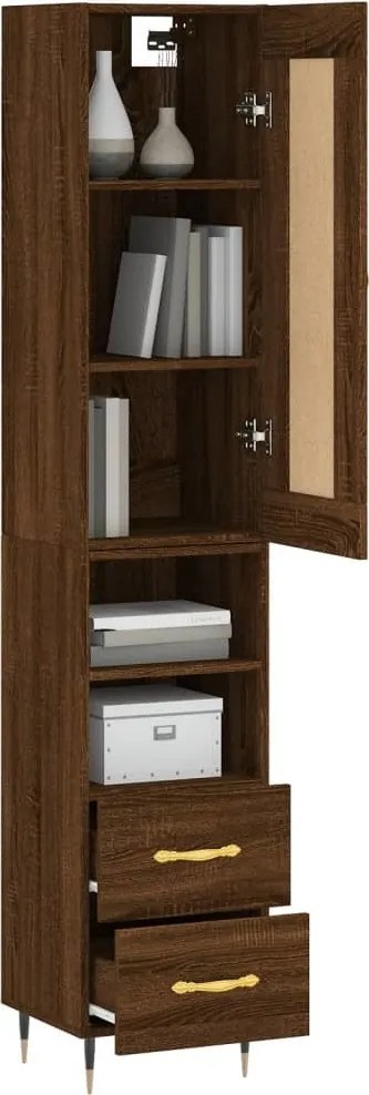 vidaXL Skříň highboard 34,5 x 34 x 180 cm kompozitní dřevo [3200248] Barva: Betonová šedá