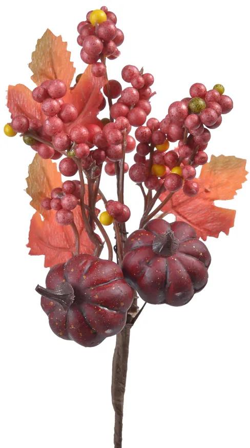podzimní větvička s dýněmi - vínová