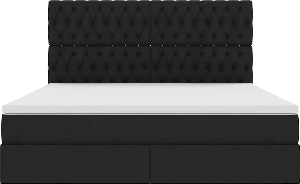 Postel s úložným prostorem a matrací Černá 180 x 200 cm textil 3371861