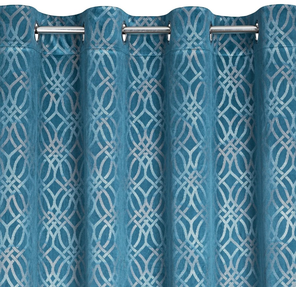ZATEMŇOVACÍ ZÁVĚS NA KROUŽCÍCH ARETA 140X250 CM MODRÁ