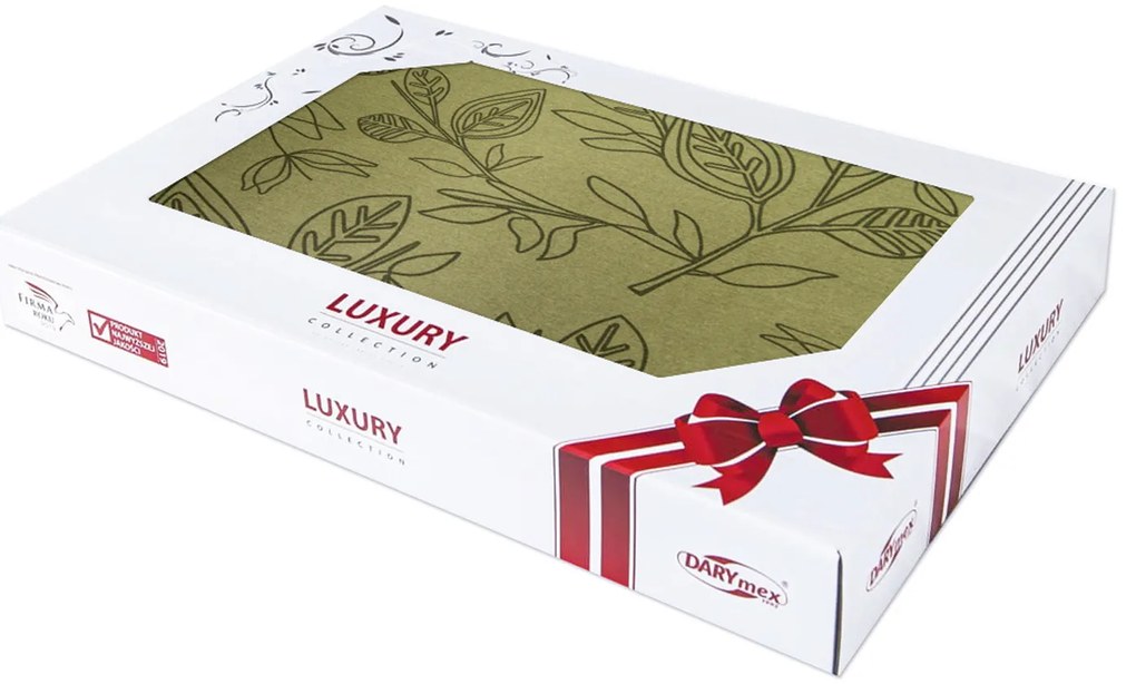 SATÉNOVÉ POVLEČENÍ LUXURY GREEN 160X200 CM, 2KS 70X80 CM LISTY