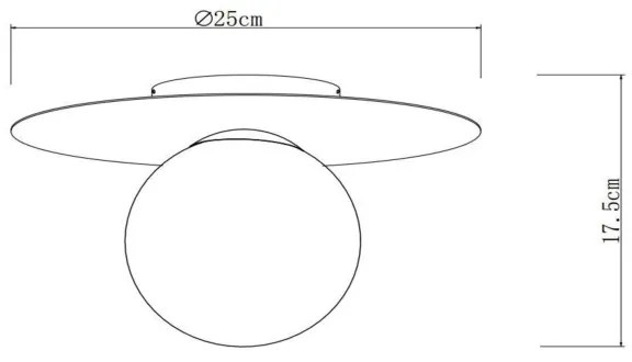 Lucide 79187/01/31 - Stropní svítidlo TRICIA 1xE27/15W/230V pr. 25 cm bílá