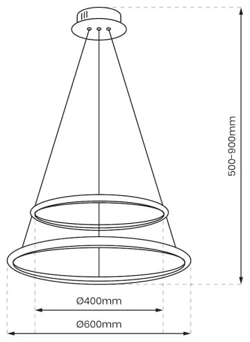 LED Lustr na lanku HOOP LED/51W/230V pr. 60 cm 4000K lesklý chrom