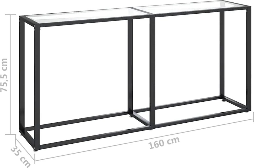 Konzolový stolek průhledný 160 x 35 x 75,5 cm tvrzené sklo 331678