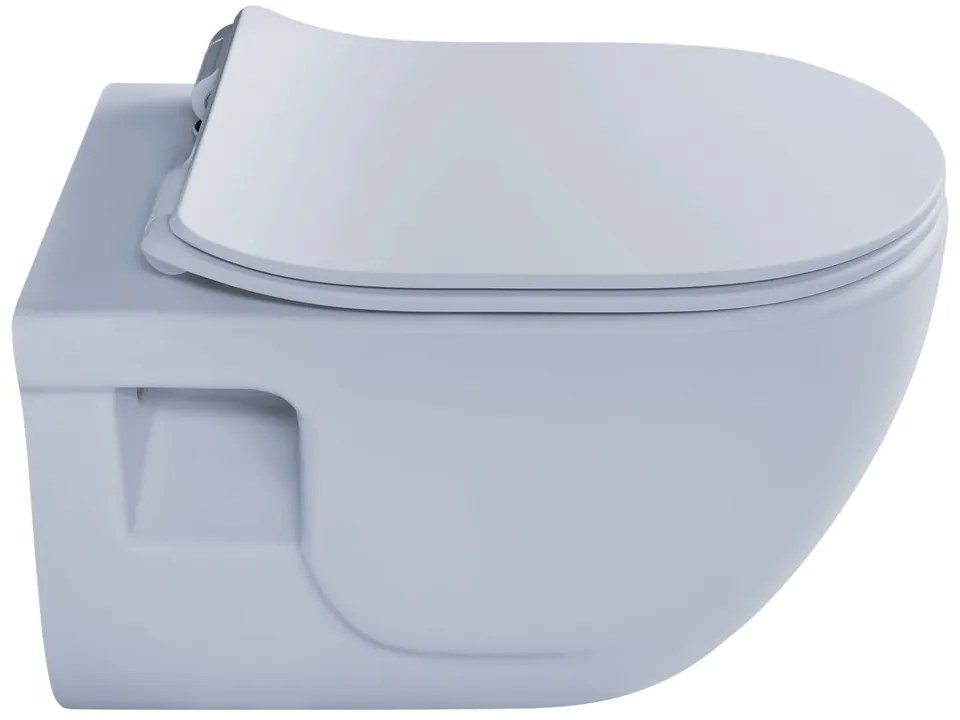 Sapho Sapho, BRILLA závěsná WC mísa, Rimless, 36,5x53cm, světle modrá matná, 100614-107