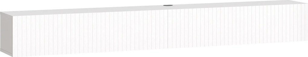 HOMCOM Zavěšený TV nábytek 180 cm, TV nábytek pro televizory až do 183 cm, 2 sklápěcí dveře, 180x25x22 cm, bílá