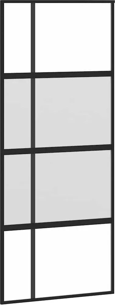 Posuvné dveře s kováním 90x205 cm tvrzeného sklo a hliník 3333035
