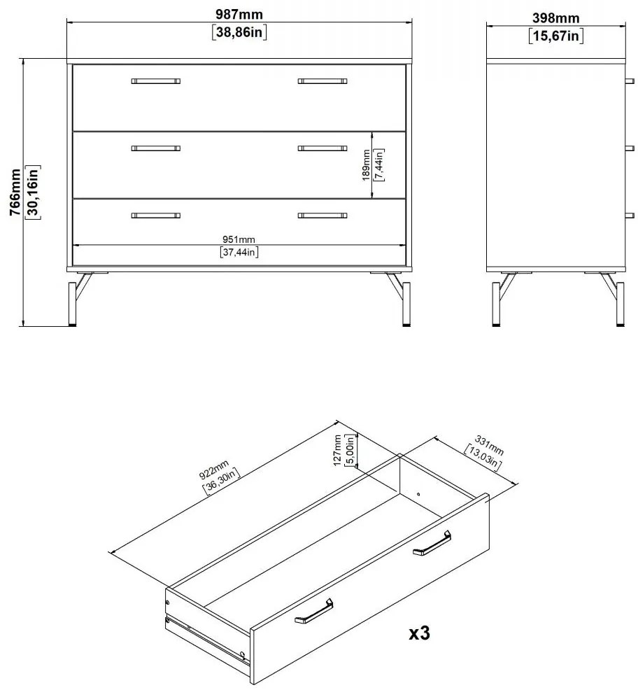 Tvilum Komoda Danila 301 černý mat
