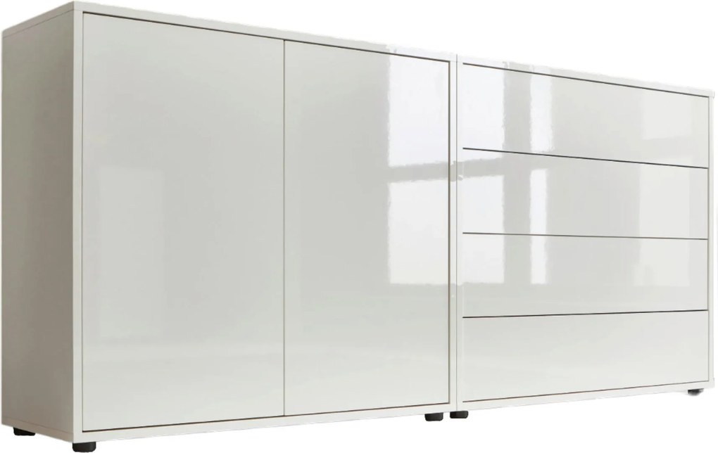 XXXLutz ŠIROKÁ KOMODA, bílá, vysoce lesklá bílá, 158/73/33 cm MID.YOU - Široké komody - 001067002001