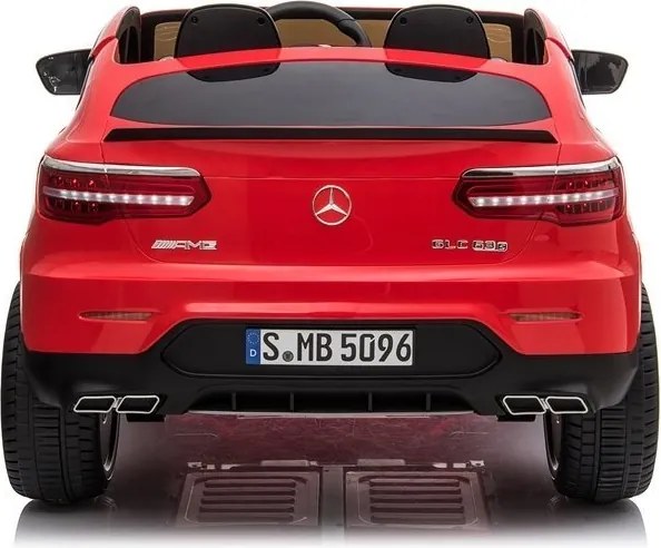 LEAN CARS Elektrické autíčko Mercedes GLC 63S LED MP3 červené lakované