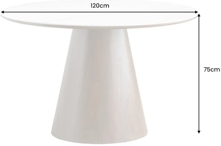 Kulatý jídelní stůl Parthenia 120 cm vzor ořech