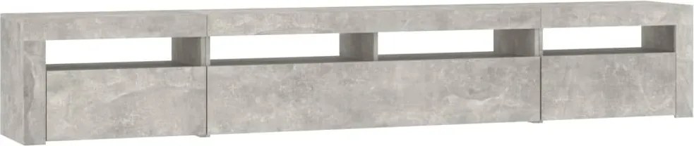 TV skříňka s LED osvětlením betonově šedá 240x35x40 cm 3152725