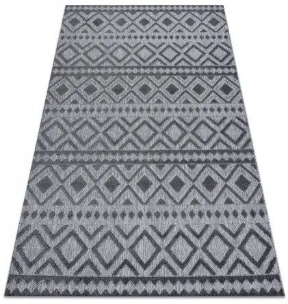 koberec Strukturální SOLE D3852 Boho, diamanty ploché tkaní šedá velikost 160x220 cm | krásné koberce cz