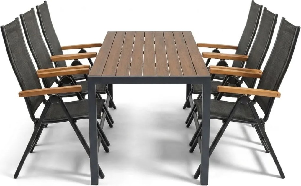 Vikio Zahradní jídelní set 190x90 pro 6 osob přírodní VZS211P6