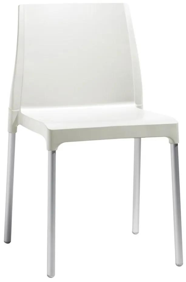 SCAB - Židle CHLOÉ MON AMOUR - bílá/hliník