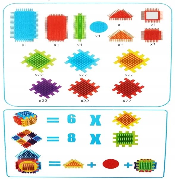 Bloky Ježci stavební destičky 140 prvků v kartonu