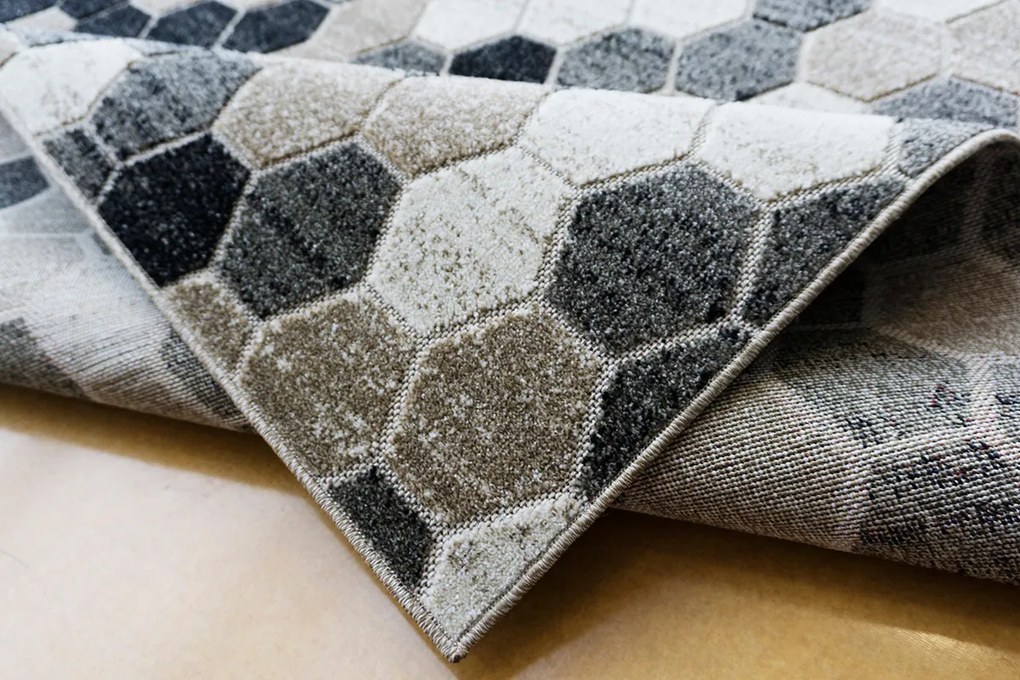 BE Koberec Lagos 1675 BEIGE - béžový šedý černý obdélníkový Rozměr: 60x100 cm