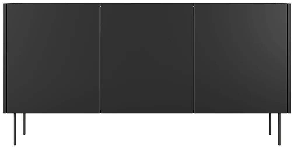 Komoda Desin 170 cm se dvěmi ukrytými zásuvkami - černý mat / dub nagano