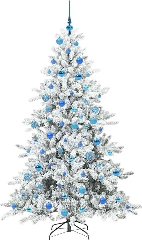 Umělý Skládací Vánoční Strom s stojanem Bílá 180 cm PVC a ocel 3397725