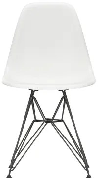 Eames Plastic Chair DSR černě lakovaná bílá bílé na tvrdou podlahu Vitra