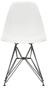 Eames Plastic Chair DSR černě lakovaná bílá černé na tvrdou podlahu Vitra