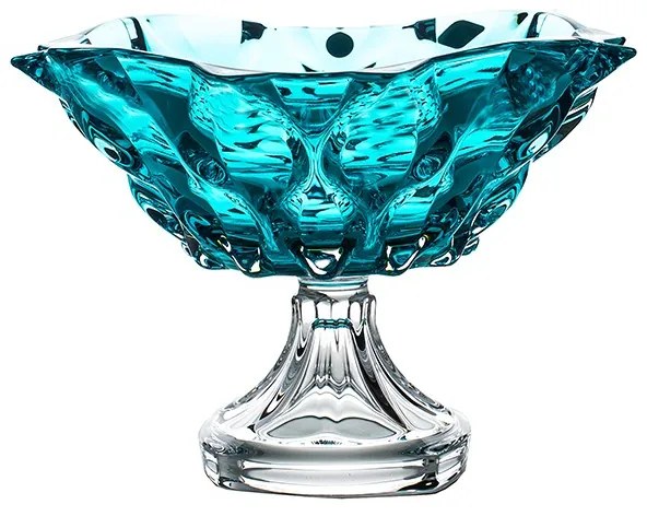 KŘISTÁLOVÁ MISKA BOHEMIA SAMBA AQUAMARINE 305MM