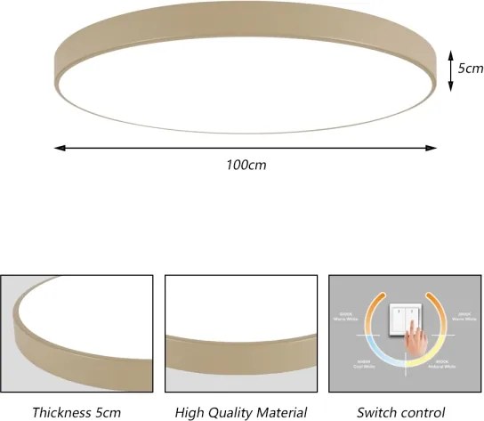 Brilagi-LED Stropní svítidlo POOL LED/128W/230V 3000/4500/6000K pr. 100 cm béžov
